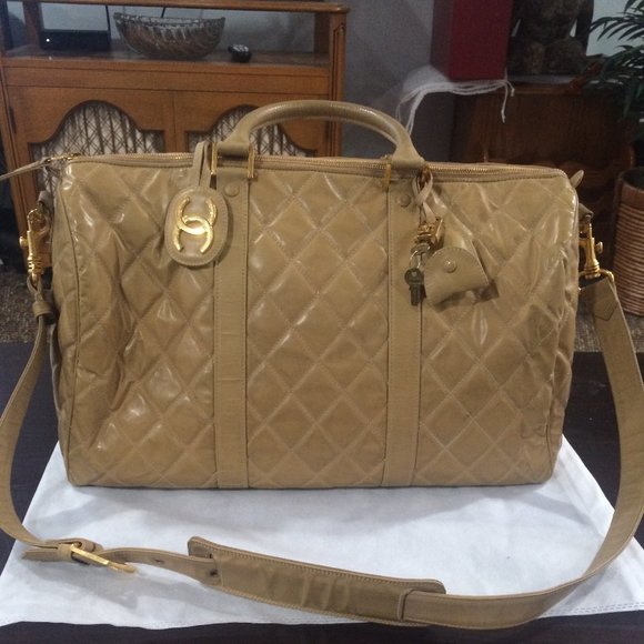 CHANEL | Bags | Rare Vintage Chanel Quilted Pvc Weekender | Poshmark